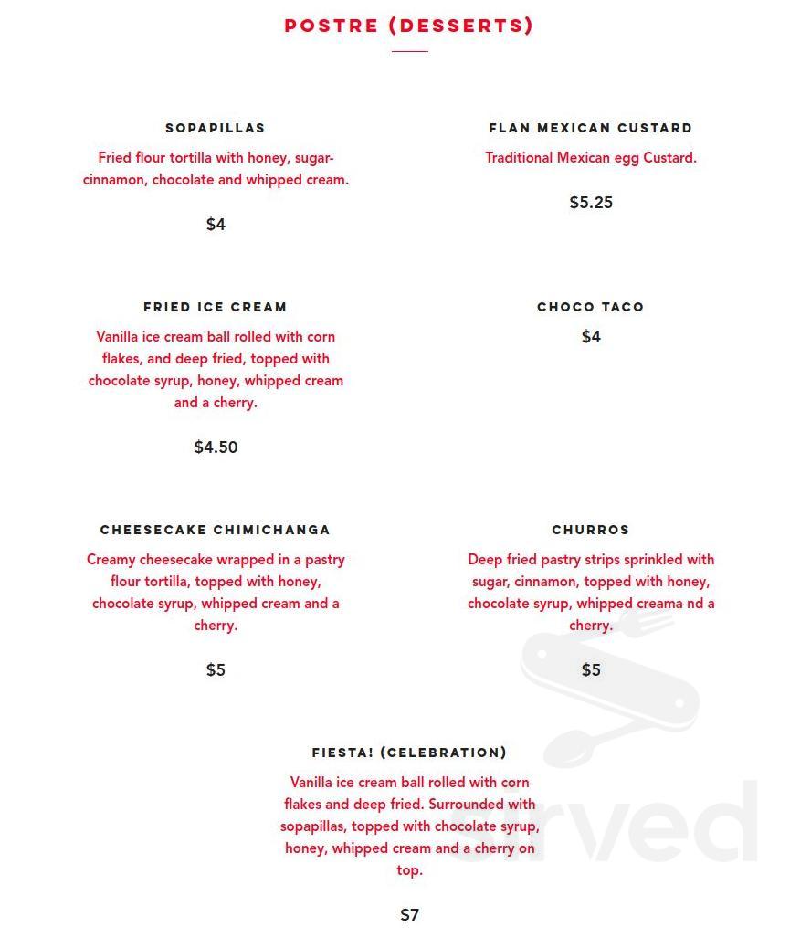 Rey Azteca New Kensington menu in New Kensington, Pennsylvania, USA