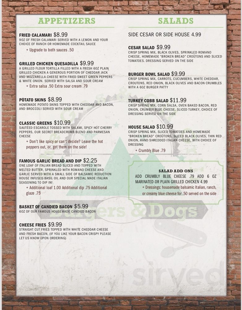 Menu - Oneida NY's The Gas and Oil Grill | Sirved