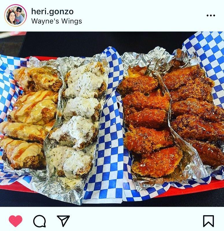Wayne's Wings menu in San Antonio, Texas, USA