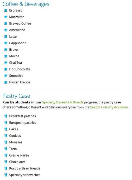 The Buzz Cafe menu in Seattle, Washington, USA