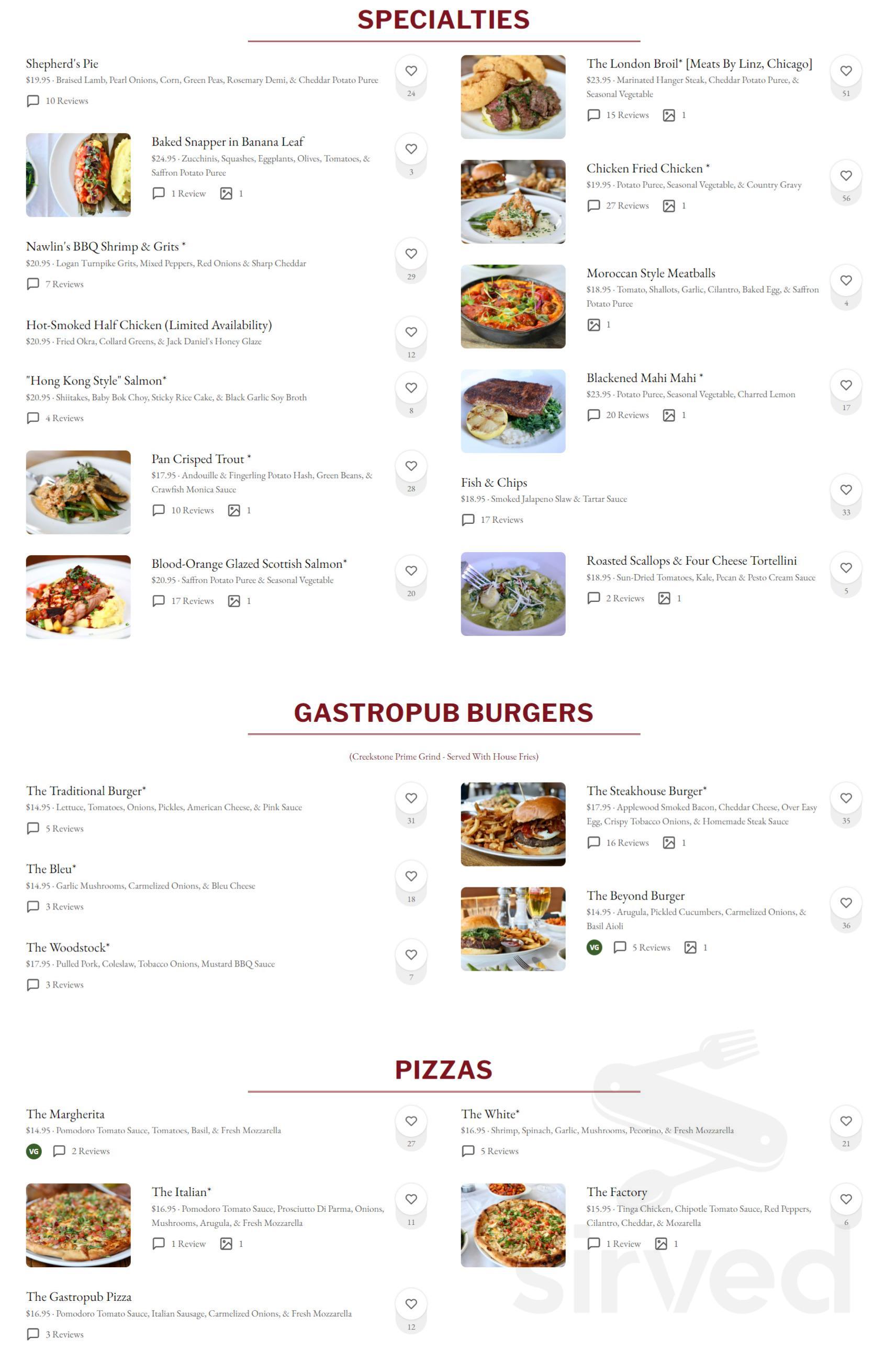 Salt Factory Pub menu in Alpharetta, Georgia, USA