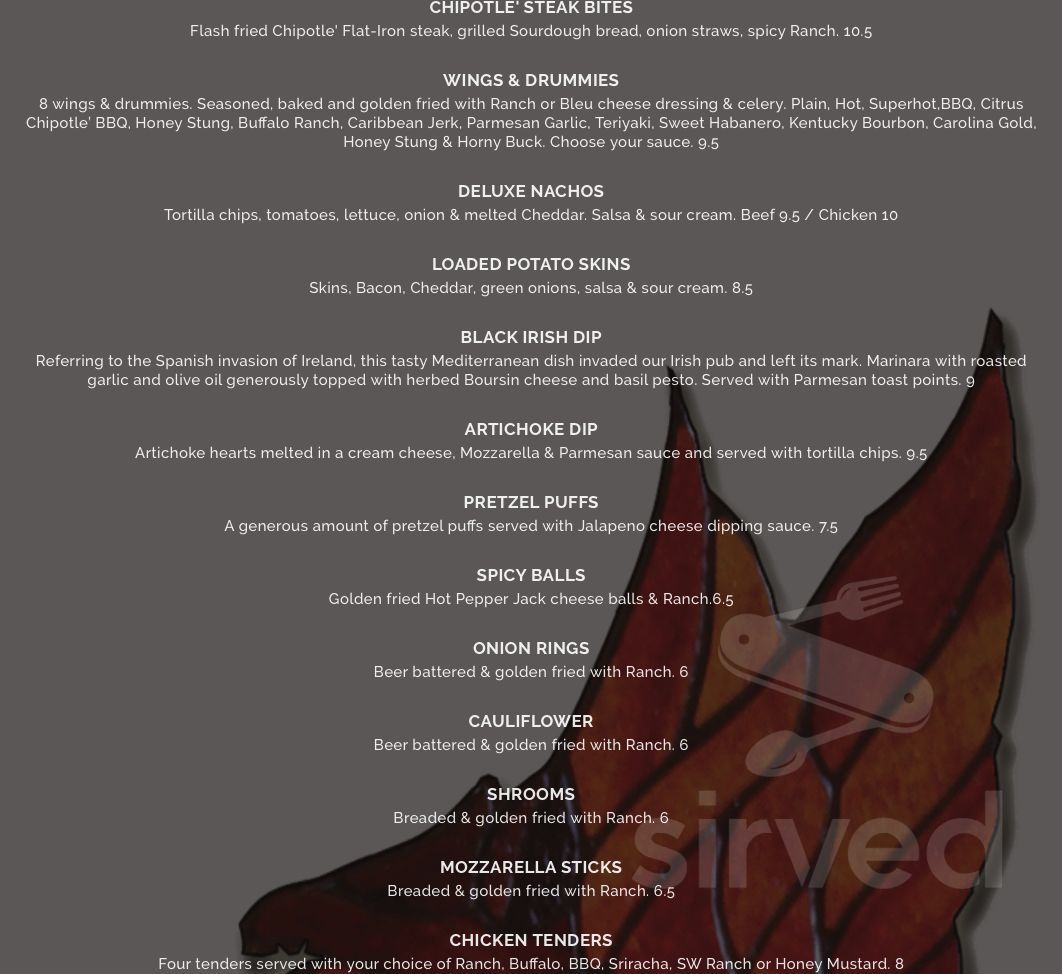 Griffin Grill & Pub menu in Battle Creek, Michigan, USA