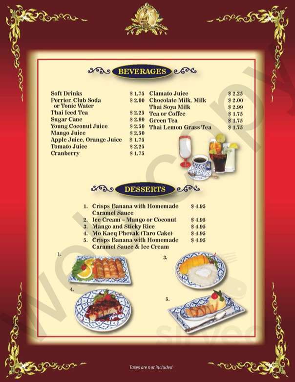 Menu - Cornwall ON's Thum's Kitchen | Sirved