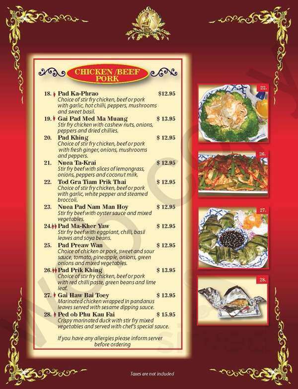 Menu - Cornwall ON's Thum's Kitchen | Sirved