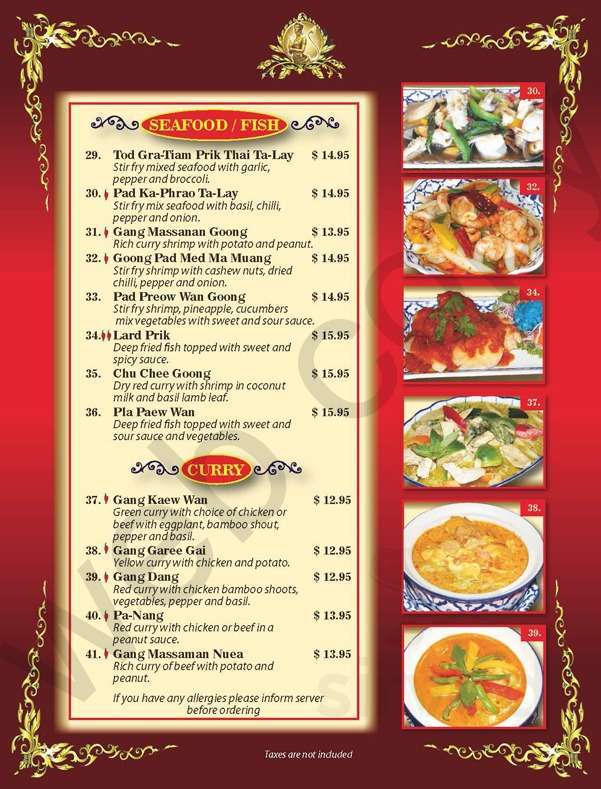 Menu - Cornwall ON's Thum's Kitchen | Sirved