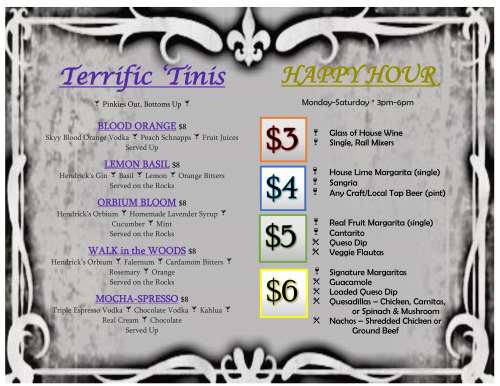 Osorio's Latin Fusion menu in Appleton, Wisconsin, USA