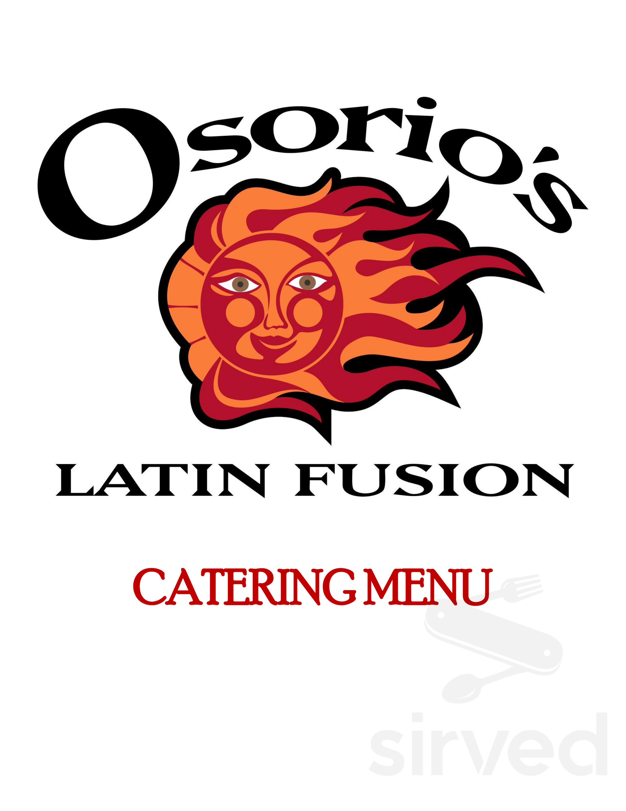 Osorio's Latin Fusion menu in Appleton, Wisconsin, USA