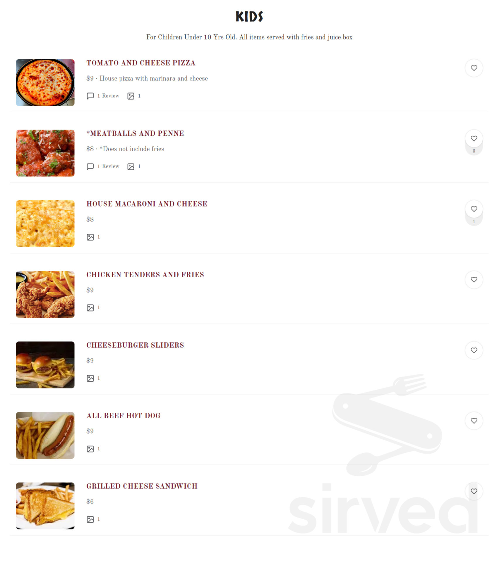Stone Ridge Grill & Bar menu in Plainville, Massachusetts, USA