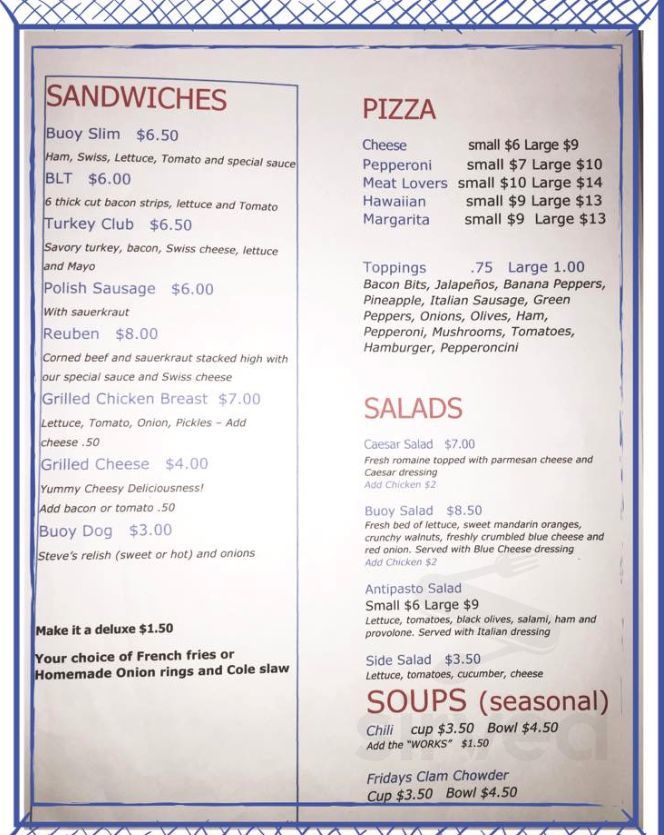 The Buoy 12 Pub & Eatery menus in St Clair Shores, Michigan, United States