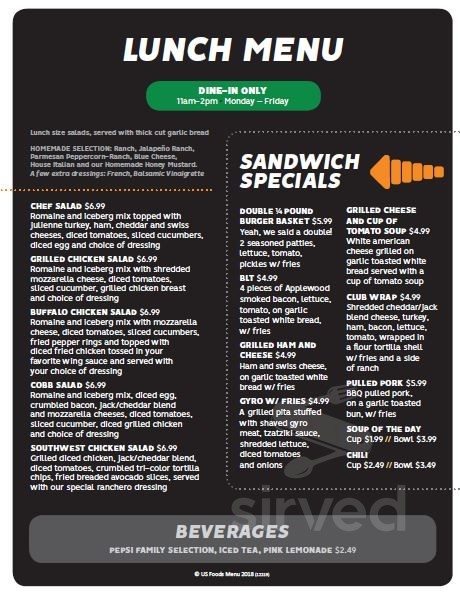 Wing Warehouse menus in Cuyahoga Falls, Ohio, United States