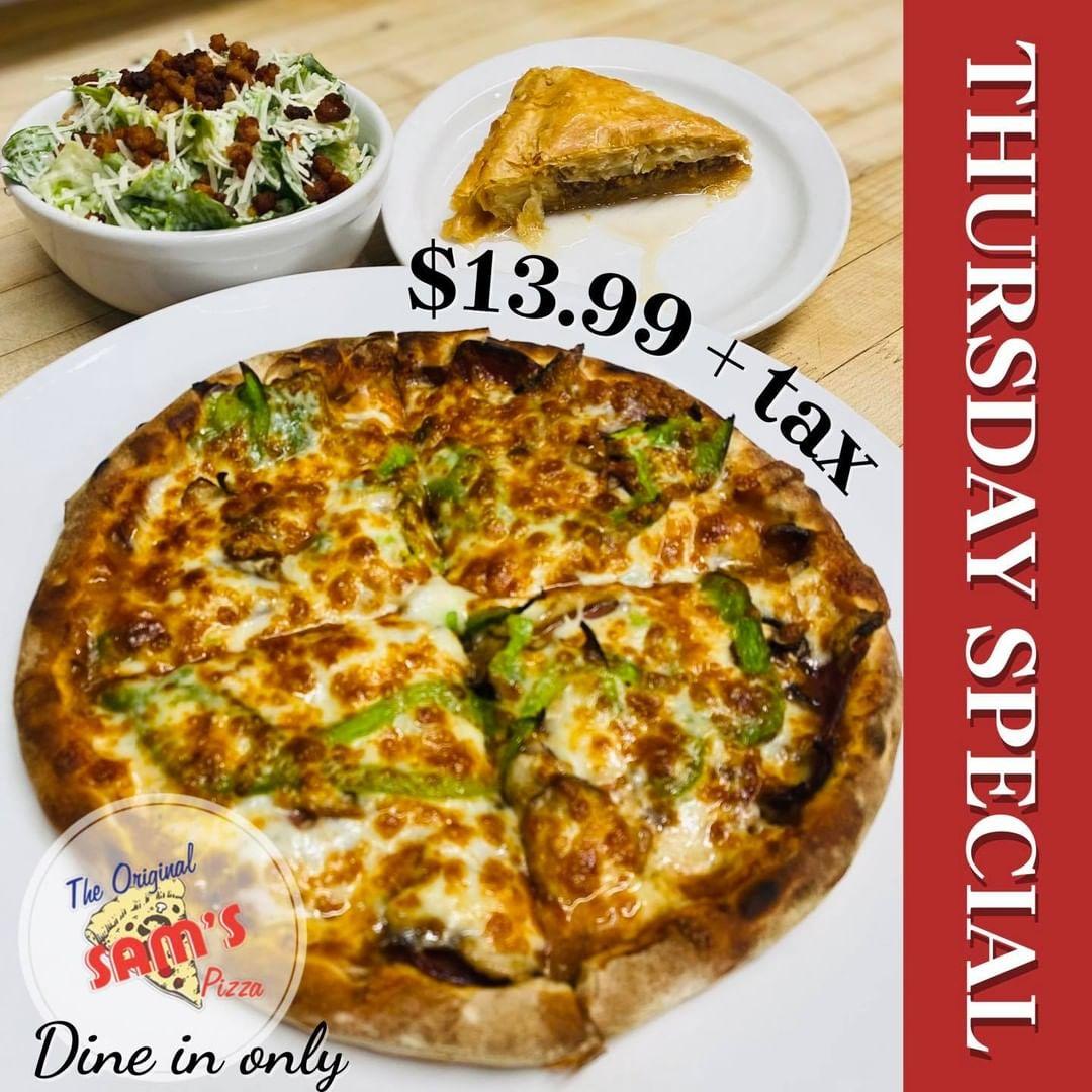 Sam's Pizza menu in Stellarton, Nova Scotia, Canada