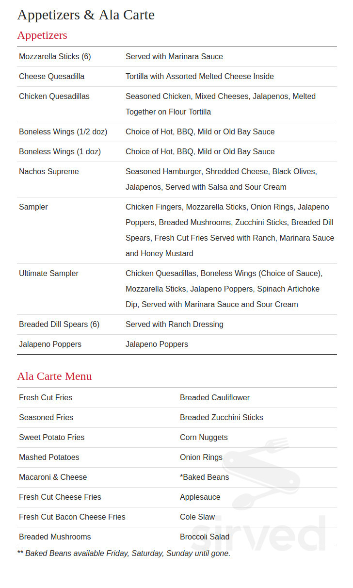 Hometown Eatery menus in Mifflinburg, Pennsylvania, United States