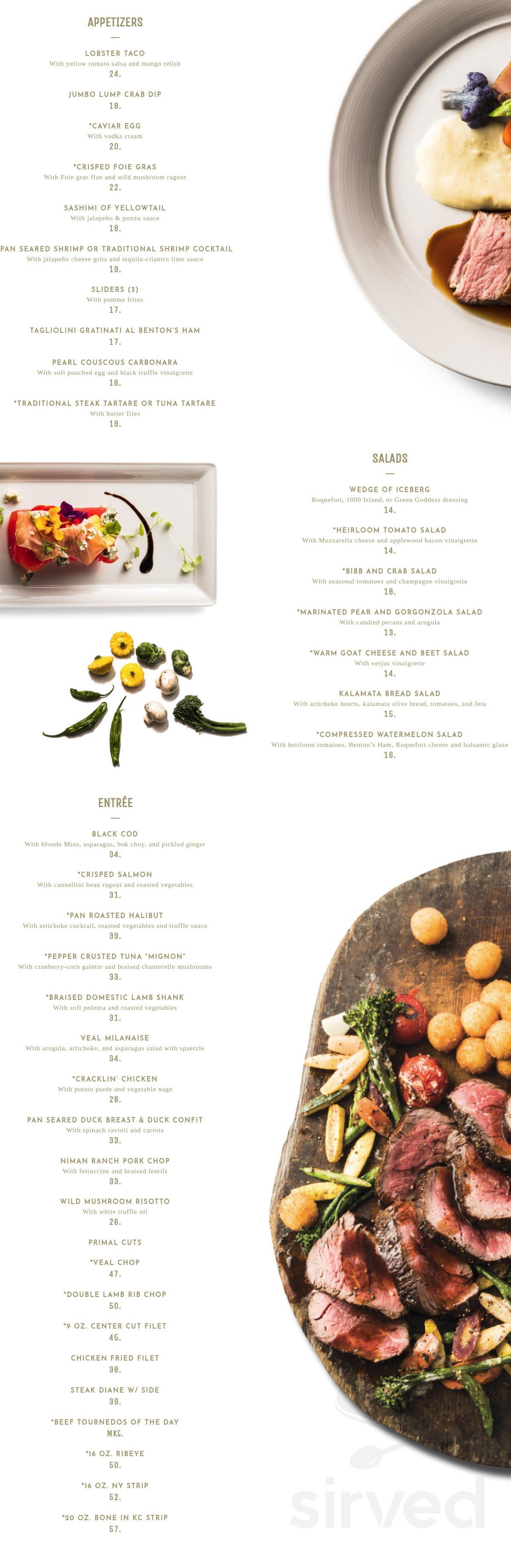 The Mercury menu in Dallas, Texas, USA
