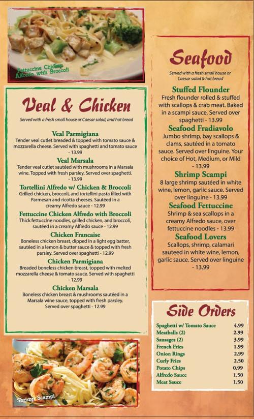 Tony's Pizza & Italian Restaurant menu in Fishersville, Virginia, USA