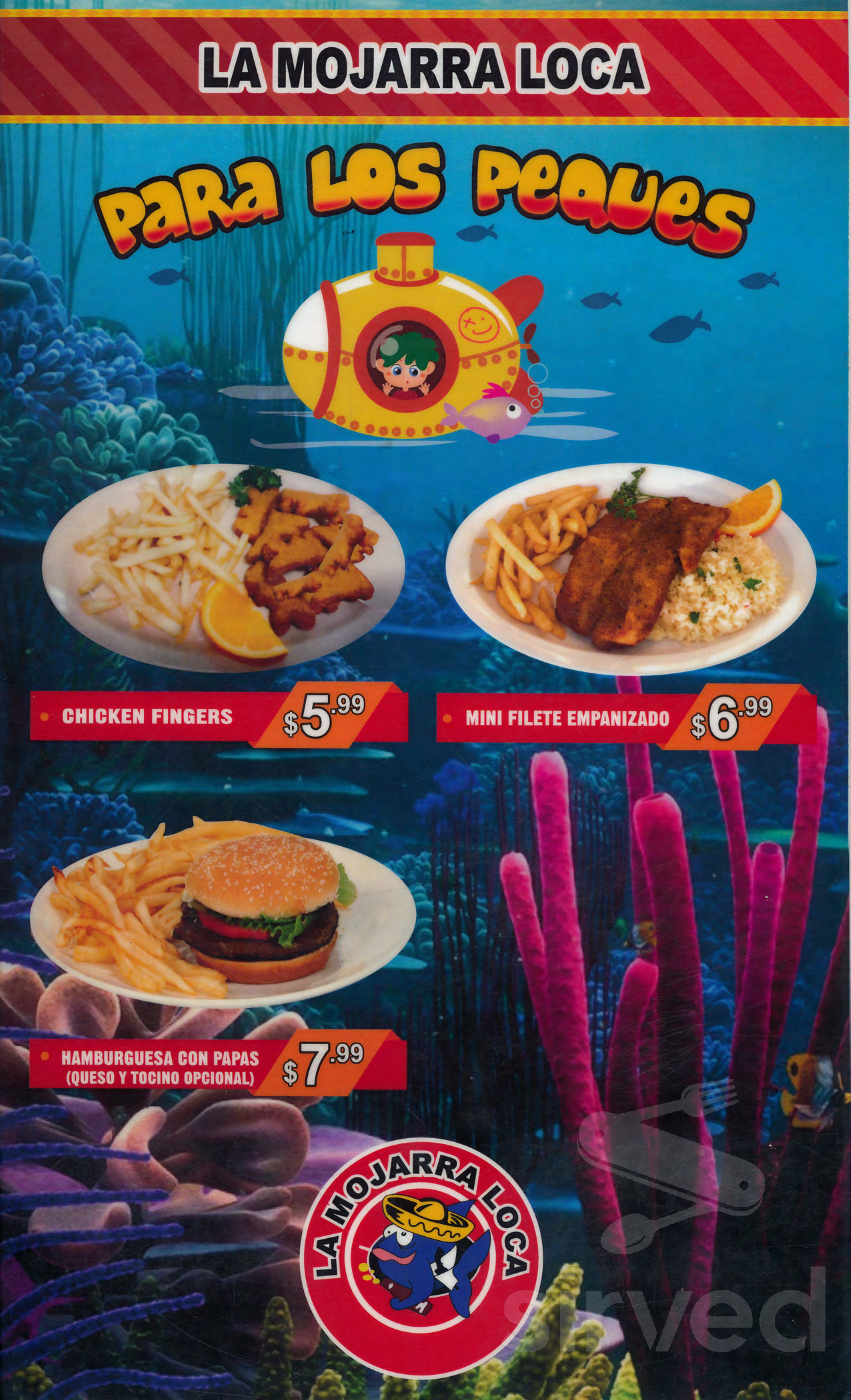 La Mojarra Loca menu in Las Vegas, Nevada, USA
