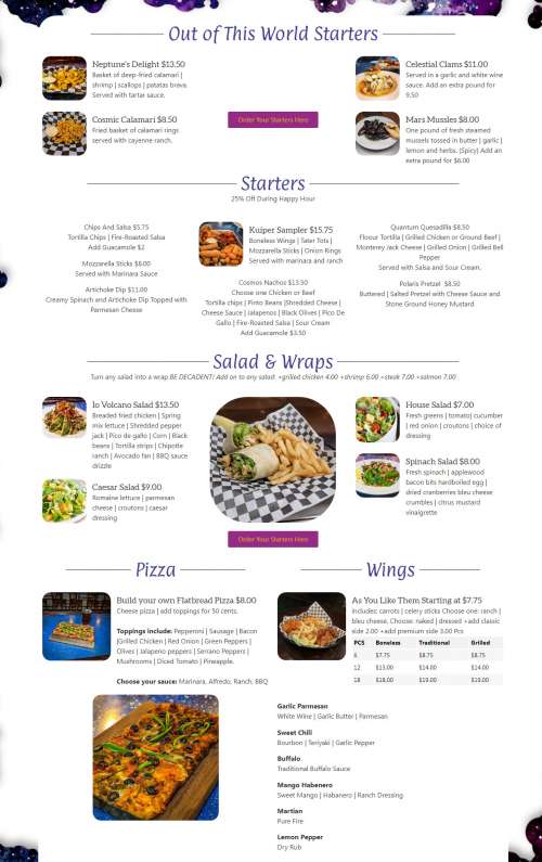 Cosmos Taverna menu in Victorville, California, USA