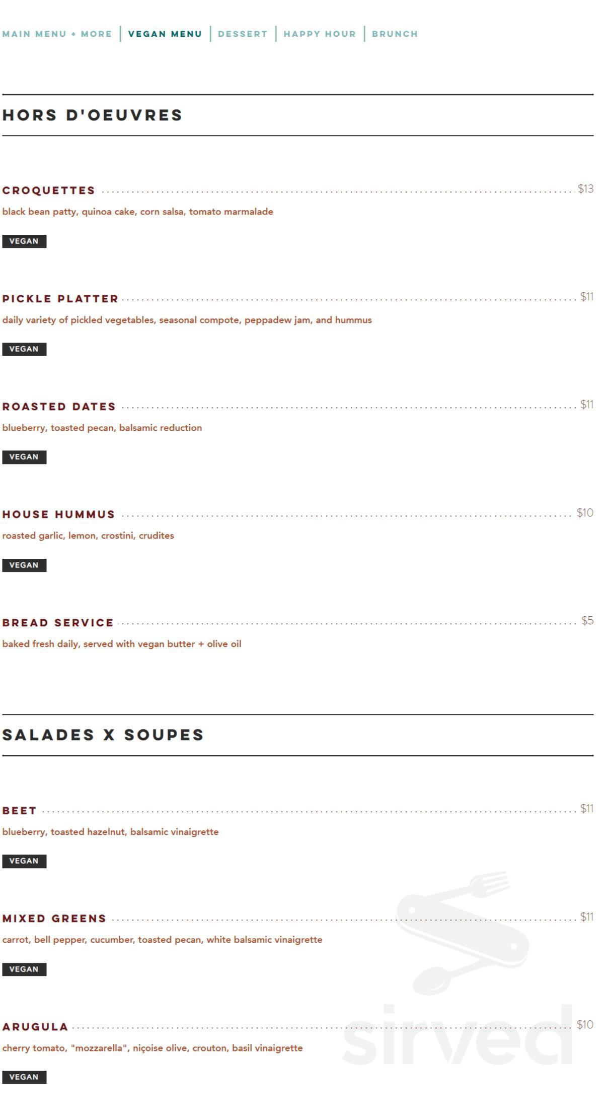 Menu - Rocky River OH's Tartine Bistro | Sirved
