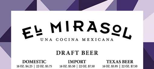 El Mirasol Menu - San Antonio, Texas | Sirved
