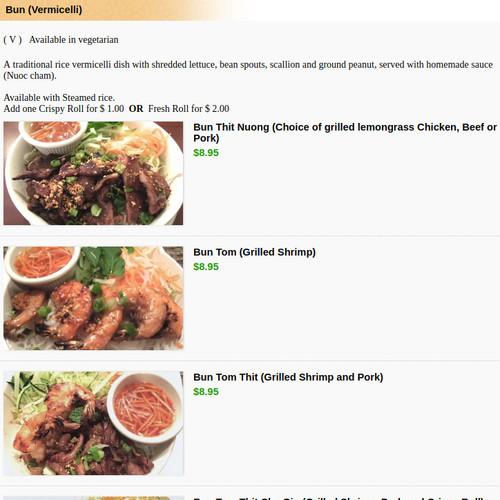 Pho Basil menu in Boston, Massachusetts, USA