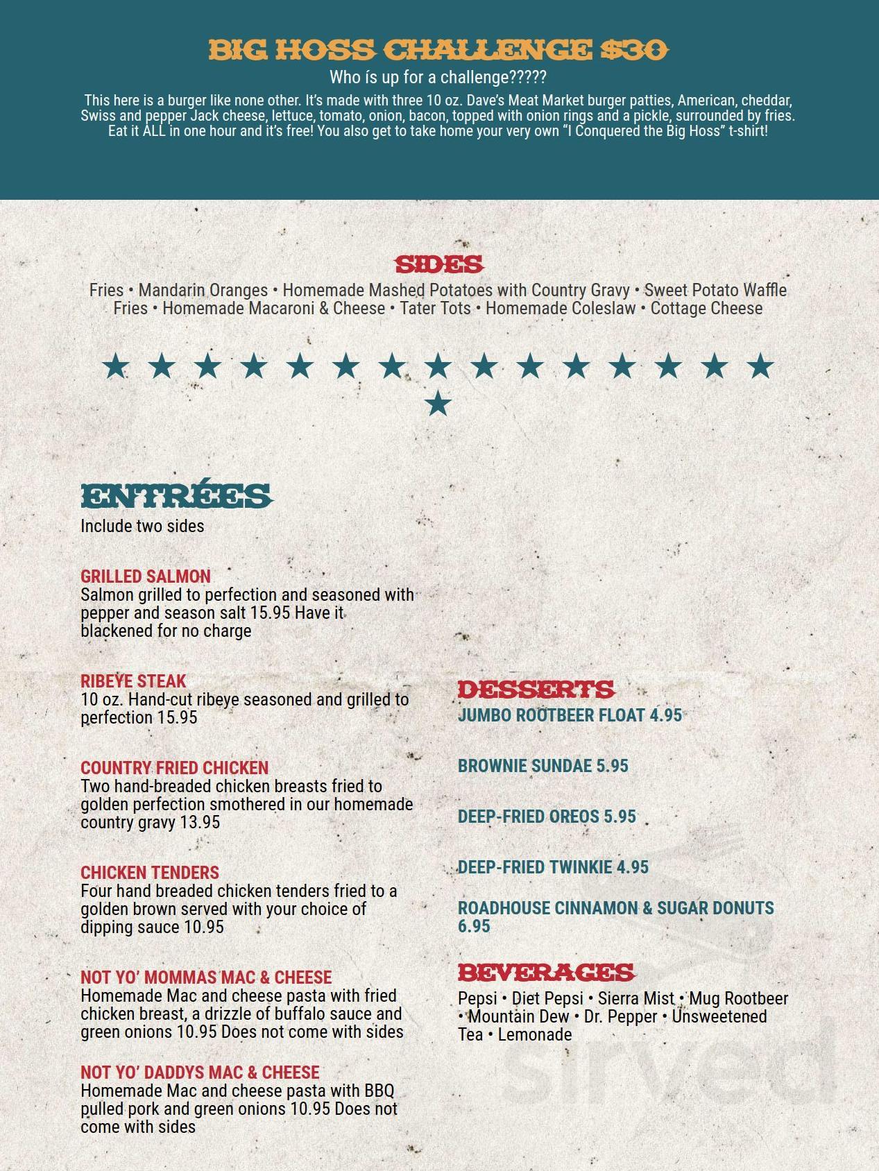 Roadhouse RTE 47 menu in Yorkville, Illinois, USA