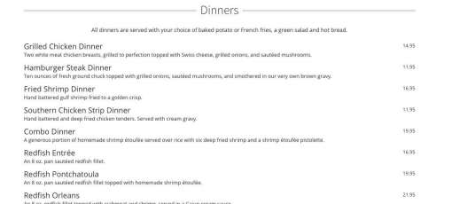 Menu for Nina-P's Cafe in Lake Charles, LA | Sirved