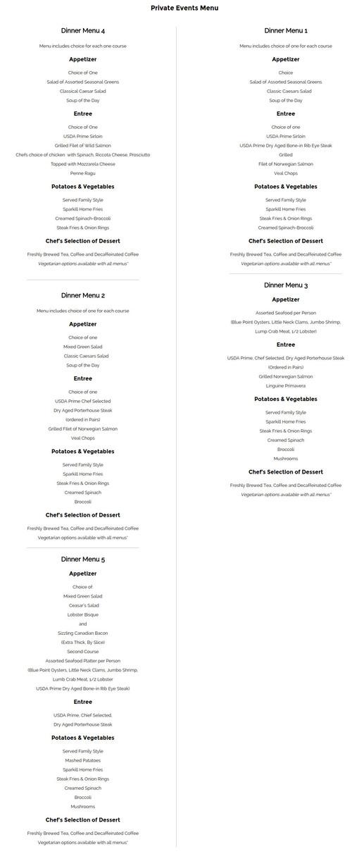 Sparkill Steakhouse menu in Sparkill, New York, USA