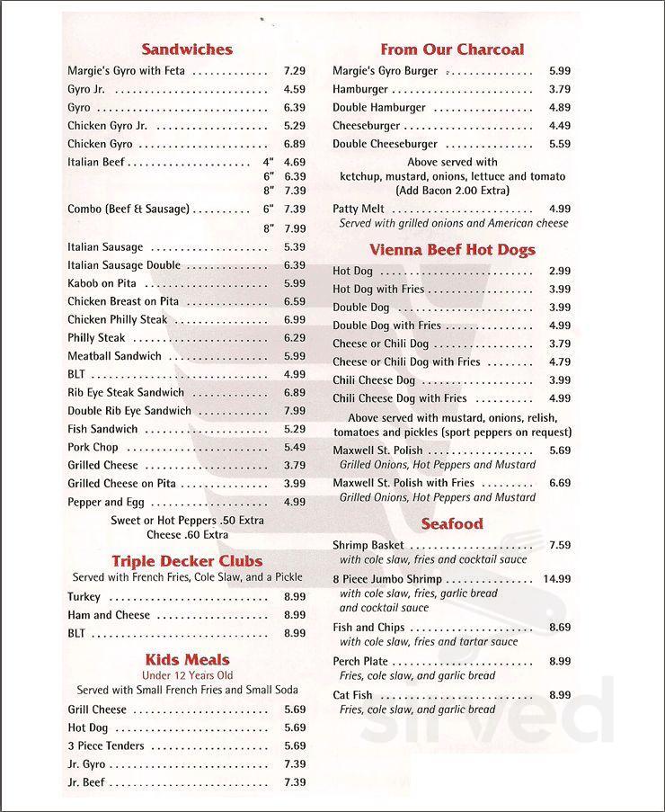 Margie's Restaurant menu in Westmont, Illinois, USA