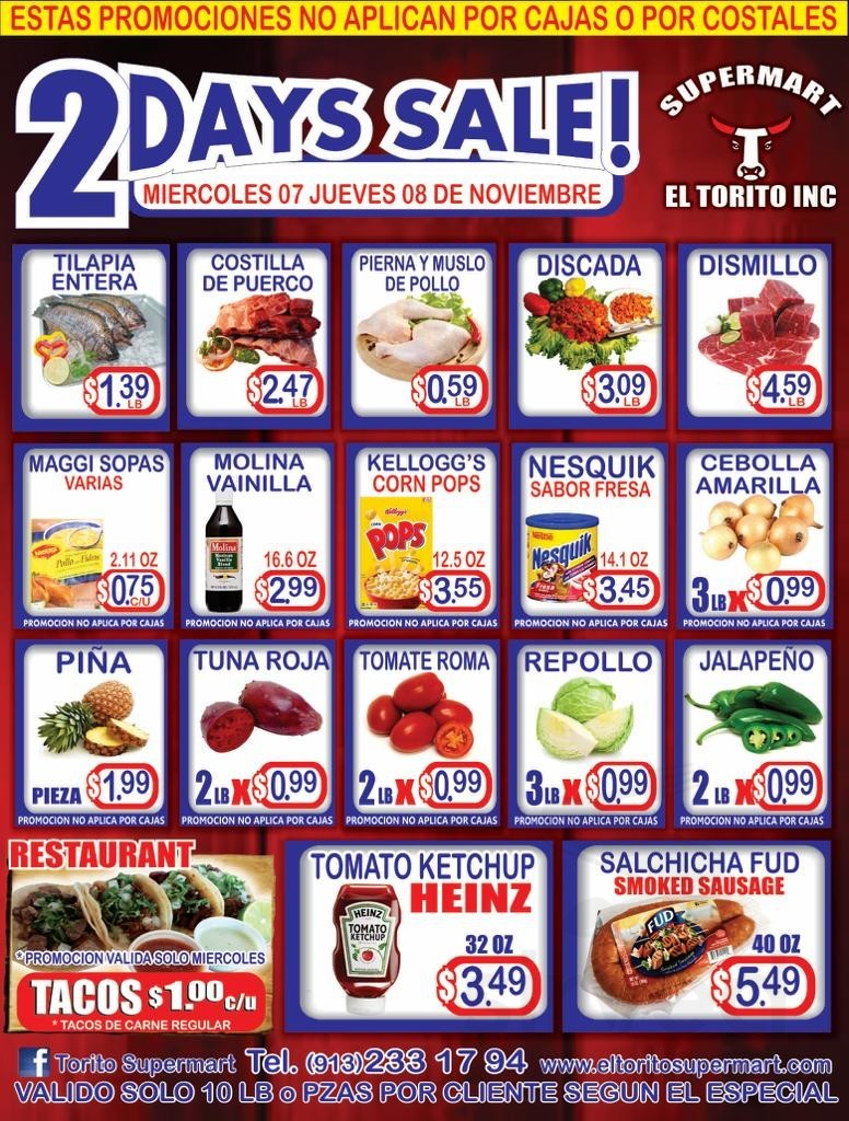 Supermart El Torito menu in Kansas City, Kansas, USA