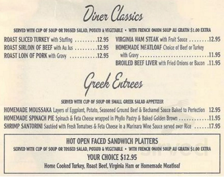 Roxbury Diner, Restaurant and Catering menu in Succasunna, New Jersey, USA