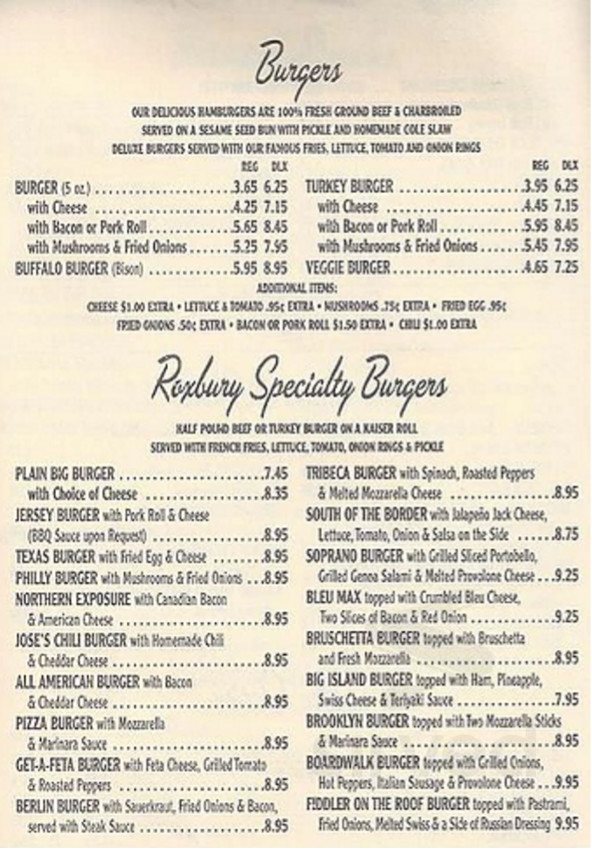 Roxbury Diner, Restaurant and Catering menus in Succasunna, New Jersey ...