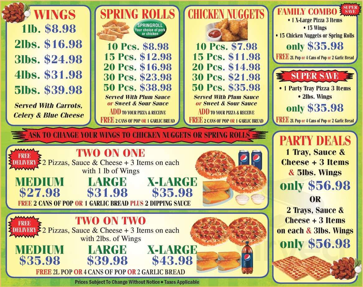 Ever Fresh Pizza menu in Welland, Ontario, Canada