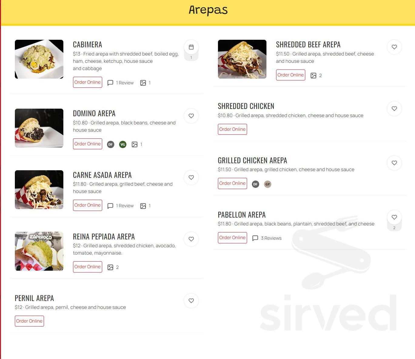 Zaperoco Food menu in Lehi, Utah, USA