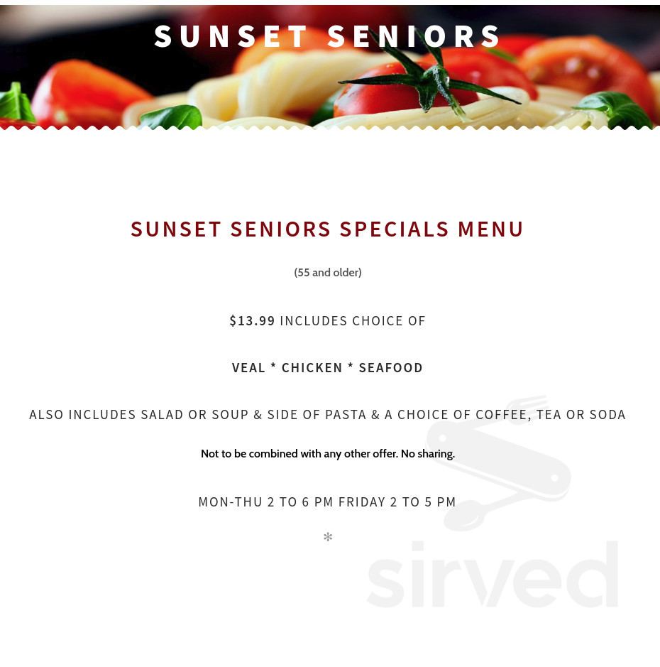Tarantella Menu - Medford, New Jersey | Sirved