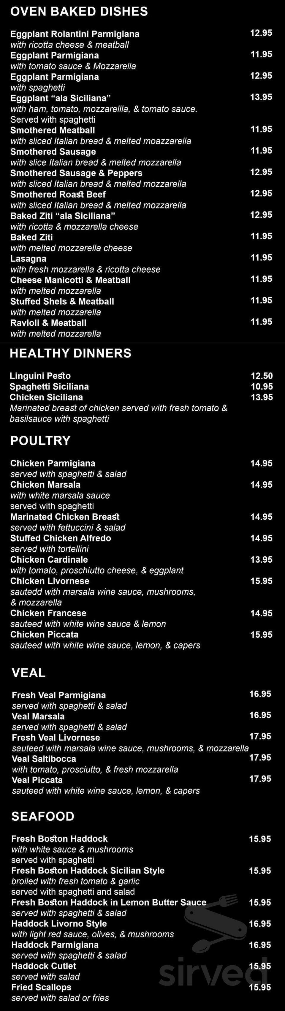 Nina's Pizzeria & Restaurant menus in Norwich, New York, United States