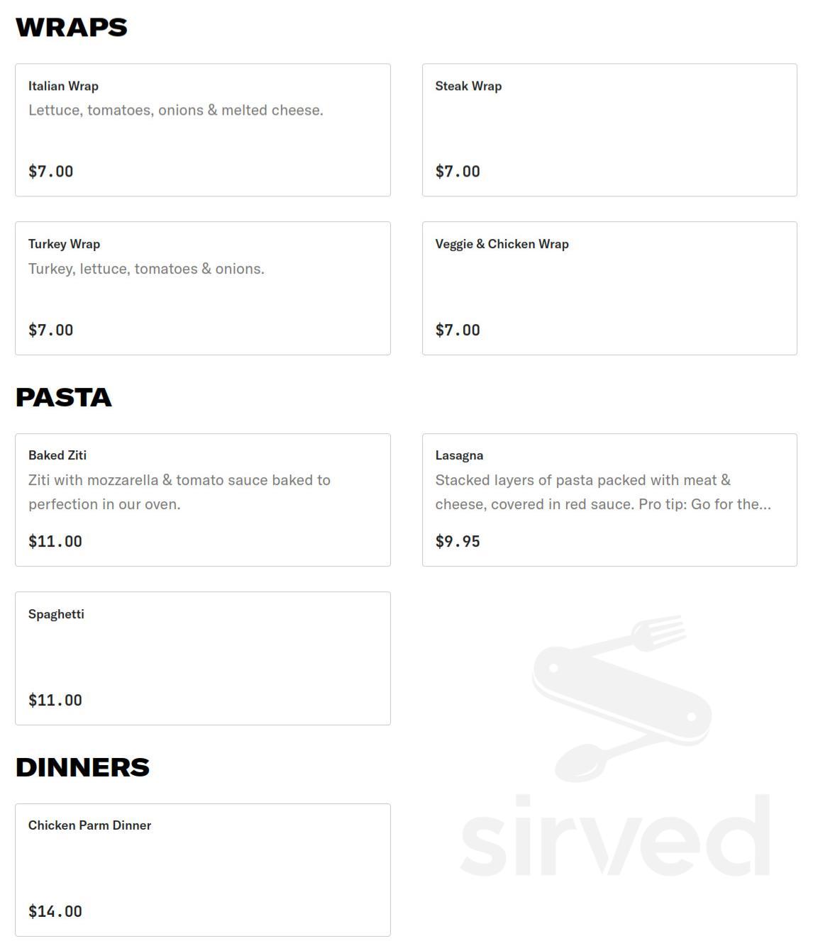 Menu - Harrisburg PA's Pizza Anela | Sirved