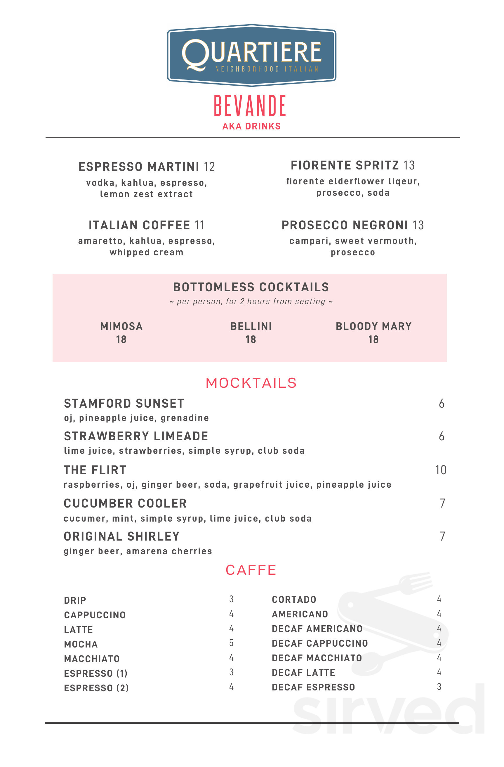 Quartiere menus in Stamford, Connecticut, United States