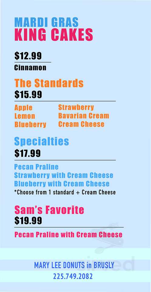 Mary Lee Donuts menus in Port Allen, Louisiana, United States