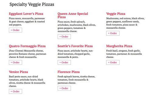 Magnolia Pizza & Pasta menu in Seattle, Washington, USA