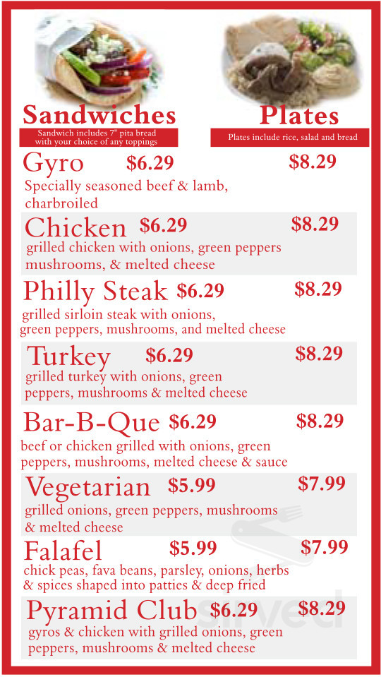 Pyramids Cafe menus in Antioch, Tennessee, United States