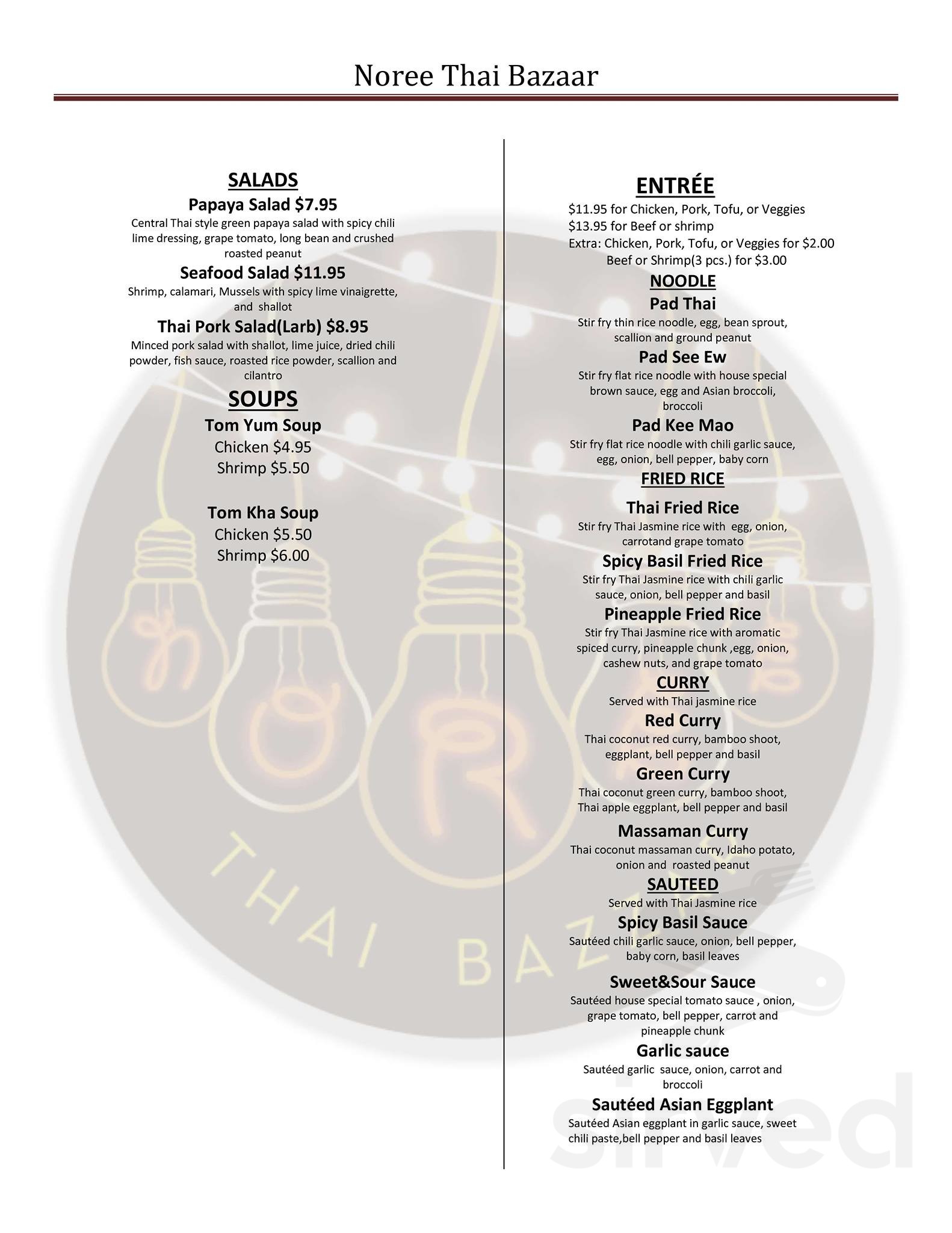 Menu - New York NY's NOREE | Sirved