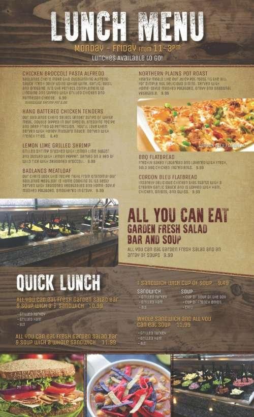 Badlands Restaurant and Bar menu in Minot, North Dakota, USA