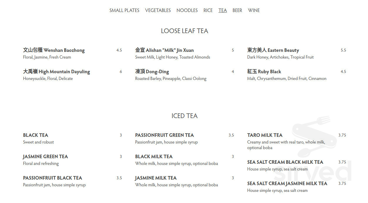 Pine and Crane DTLA menus in Los Angeles, California, United States