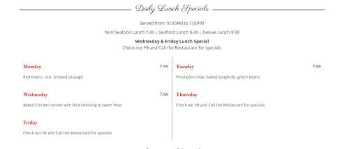 Blake's Deli menu in Vacherie, Louisiana, USA