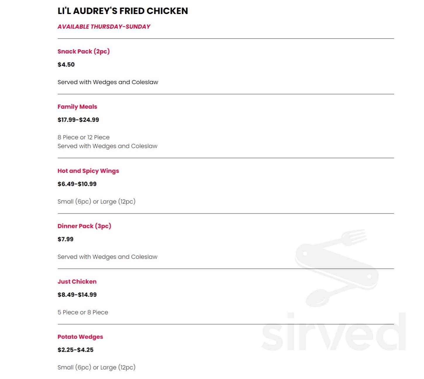 Li'l Audrey's Convenience Str menus in Somerset, Massachusetts, United ...