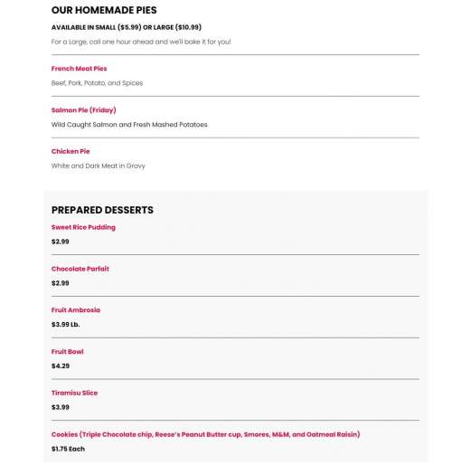 Li'l Audrey's Convenience Str menu in Somerset, Massachusetts, USA