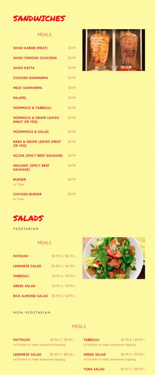 Taylor Kabob menu in Taylor, Michigan, USA