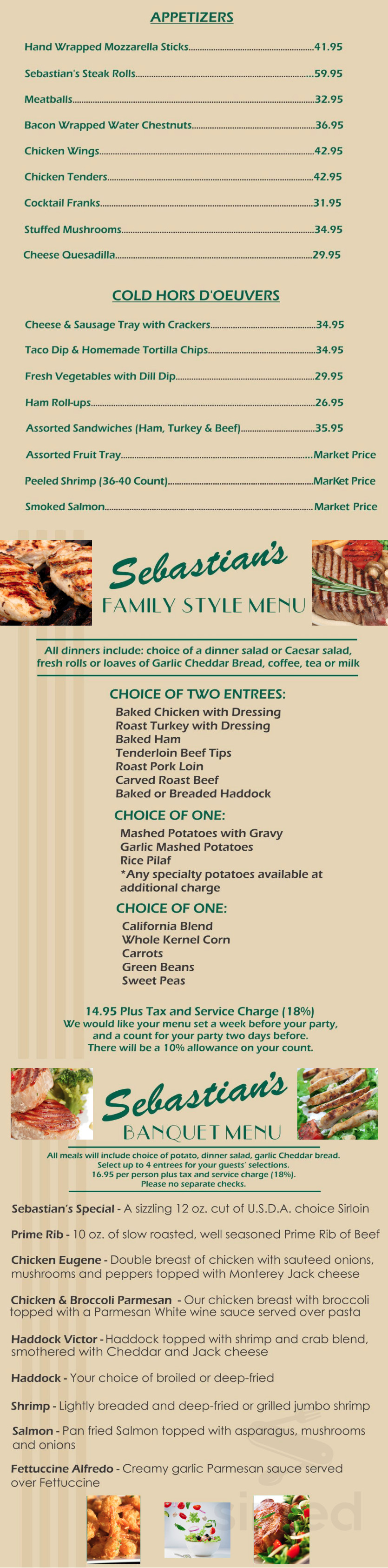 Sebastian's Steak House menus in Fond du Lac, Wisconsin, United States