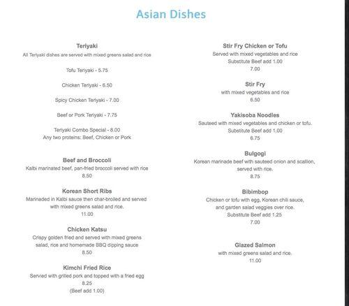 Mia's Off Broadway Cafe menu in Seattle, Washington, USA