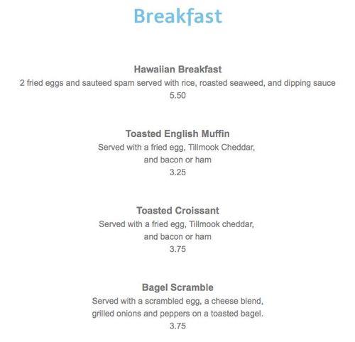 Mia's Off Broadway Cafe menu in Seattle, Washington, USA