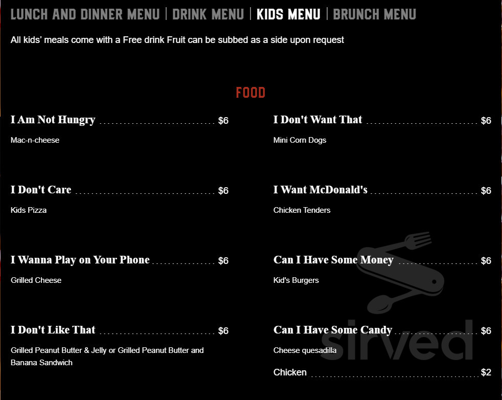 Menu - La Grange TX's Jay Dee’z Sports Grill | Sirved